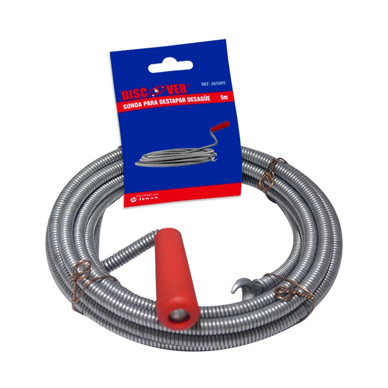 Sonda para destapar tubería sanitaria 5m DISCOVER