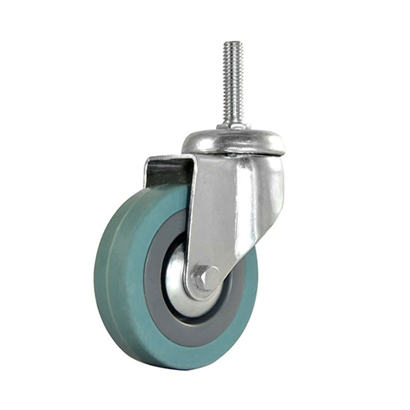 Rodachina R L E rosca 3/8 en caucho gris 2"