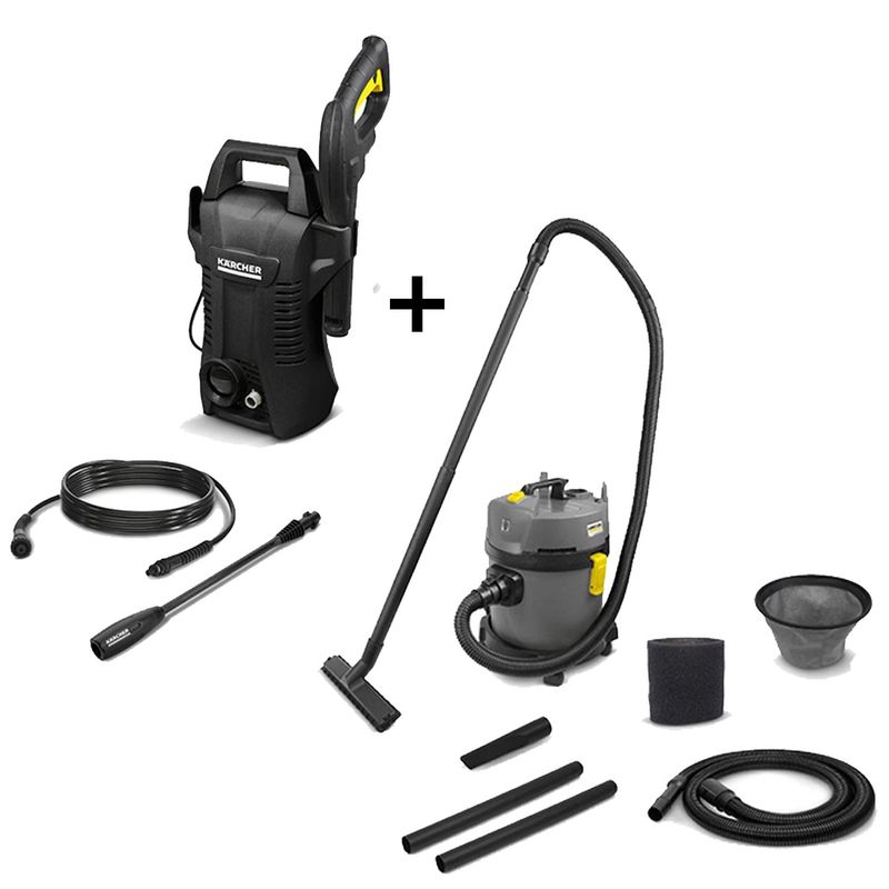 Aspiradora-1400W-1- lts-Hidrolavadora-1200W-1500-PSI-KARCHER
