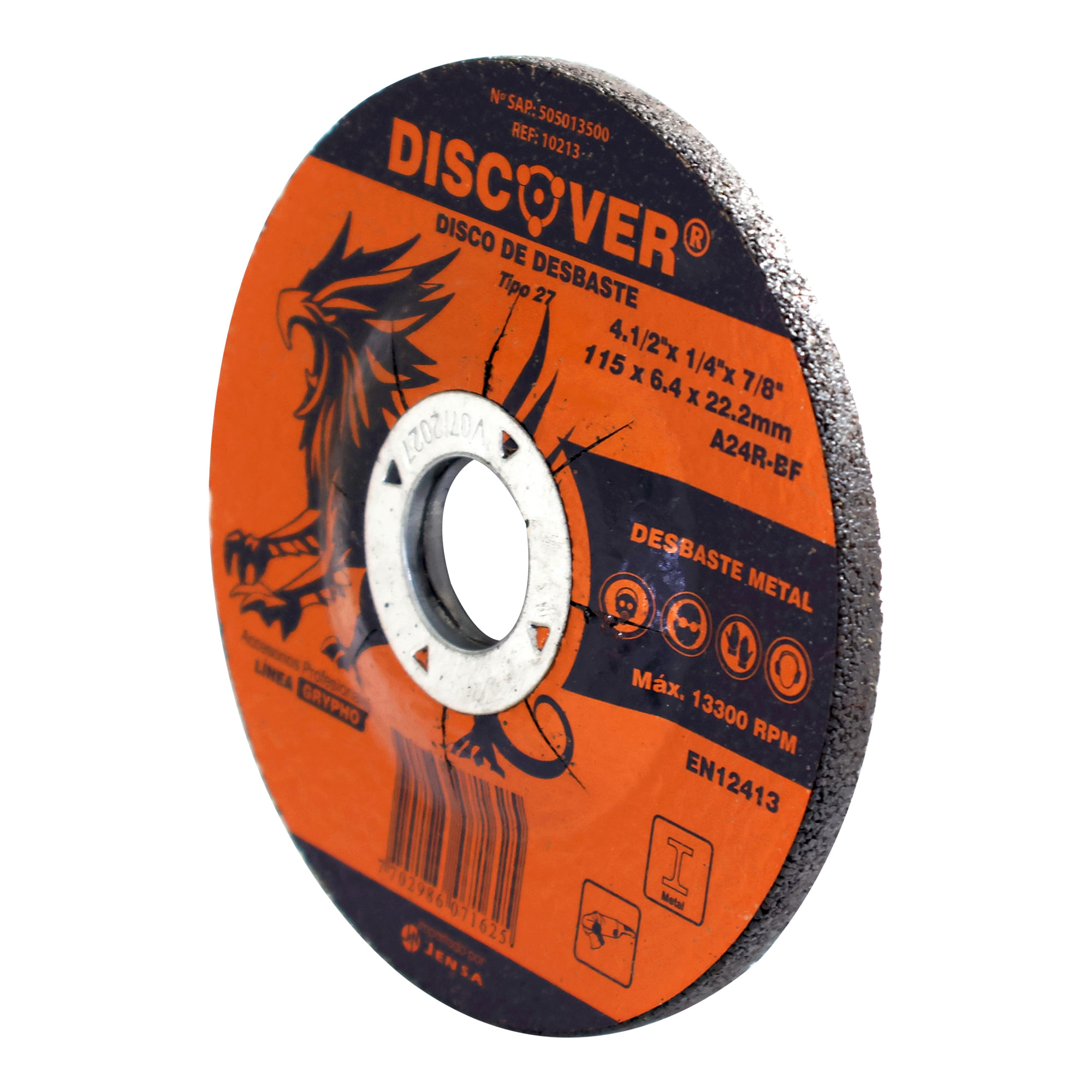 Disco desbaste metal 4.1/2"x 1/4"x 7/8" T27 DISCOVER - JEN SA